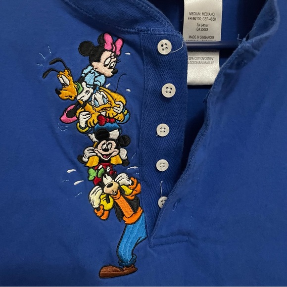 Disney | Tops | Vintage 9s The Disney Store Embroidered Henley Unisex ...